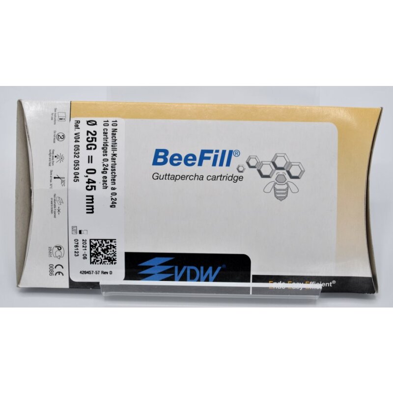 BeeFill Guttapercha-Nachfüll-Kartusche 25G 0,45mm, 10 Stück, 52,48