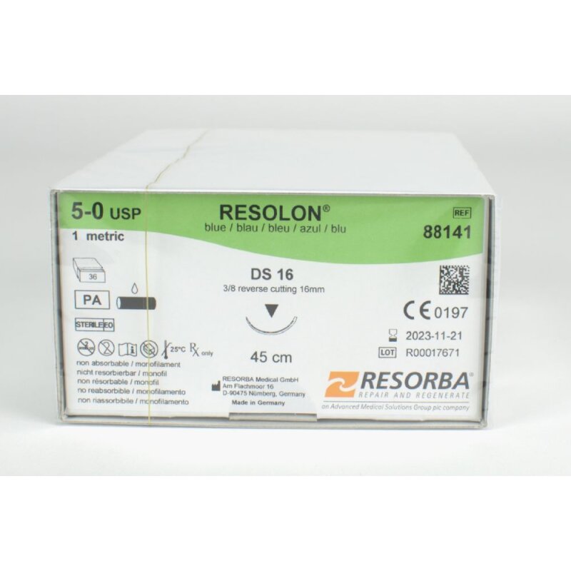 Resolon Monofil blau 5/0 DS-16 3Dtz, 87,43