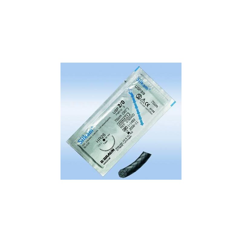 Silkam schwarz HS23 3/0 45cm Dtz, 46,55